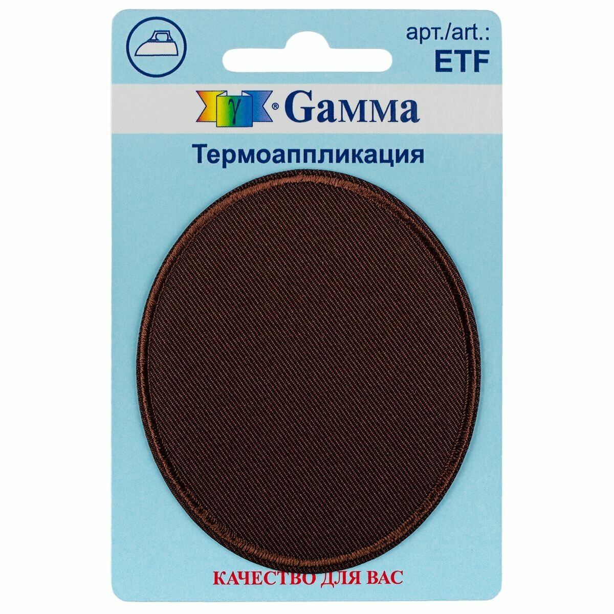 Термоаппликация "Gamma" ETF 01-024 Овал коричневый 7 х 6 см