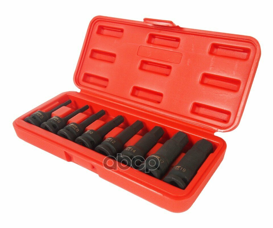 Набор головок бит 6 гр ударных 1 2 H5 19мм длина 78мм в кейсе 8шт JTC арт. JTC-J408LH