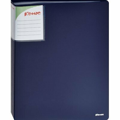 Папка файловая на 80 файлов Комус Шелк синяя, 334456