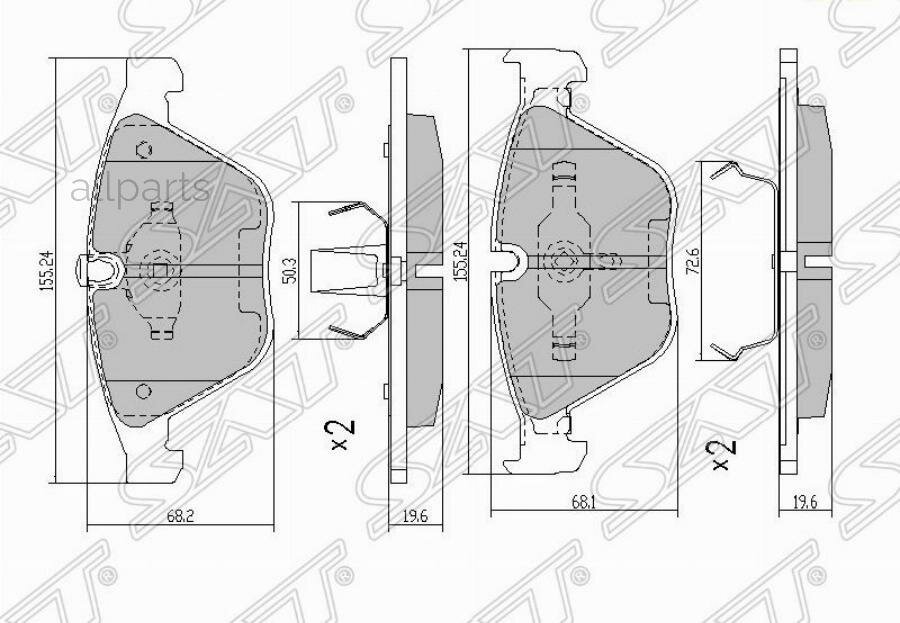 SAT ST-34116794917 Колодки тормозные (Спереди) BMW 3-Series 05-14 / 5-Series 03-10