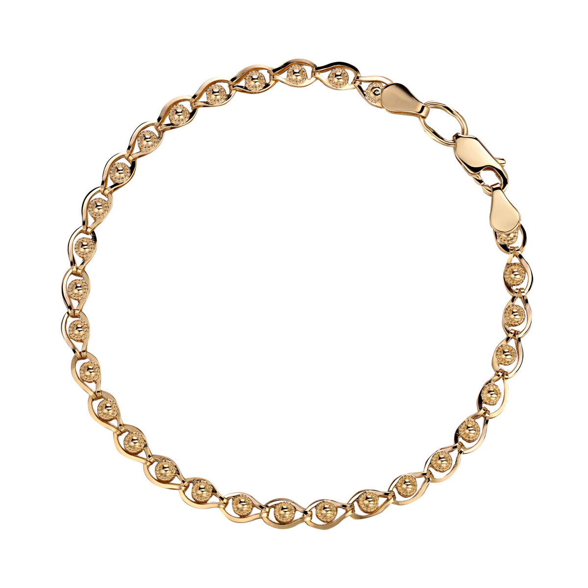 Браслет, желтое золото, 585 проба