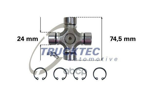 Крестовина карданного вала 24 X 74,5 mm TruckTec арт. 02.34.053