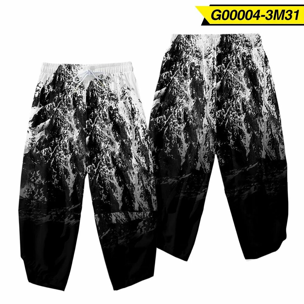 Мужской традиционный кимоно самурая из полиэстера Черный, XXL, pant 7