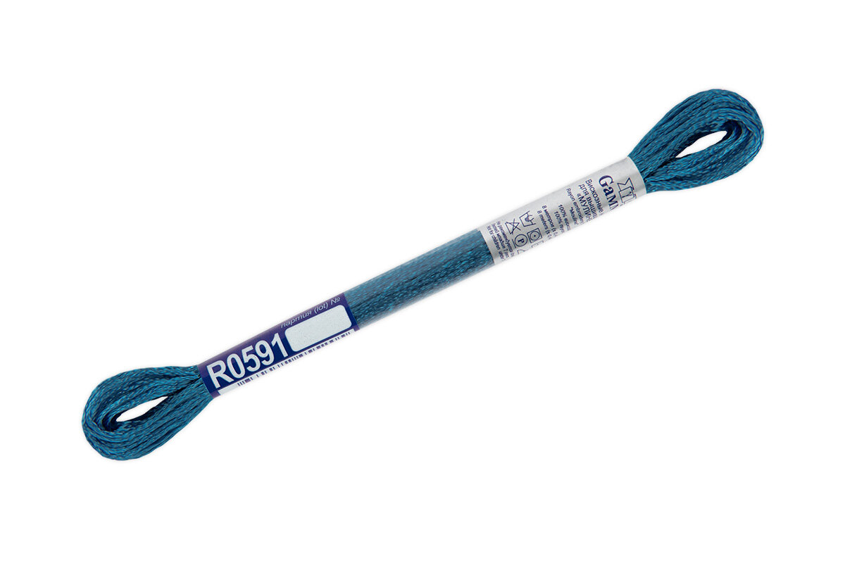 Мулине "Gamma" 100% вискоза 8 м R0591 синий