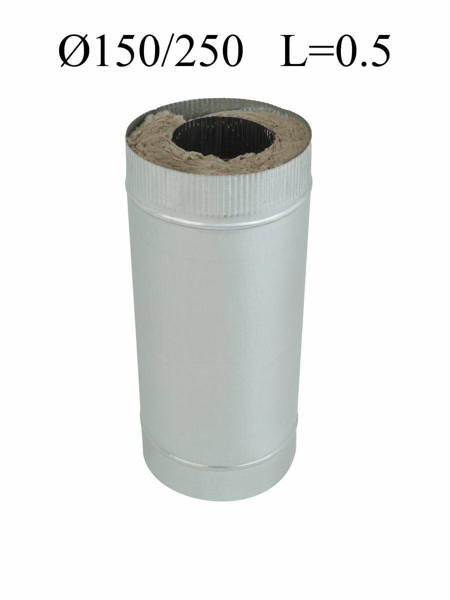 Труба печная с изоляцией нерж/оцинк 150/250х500мм