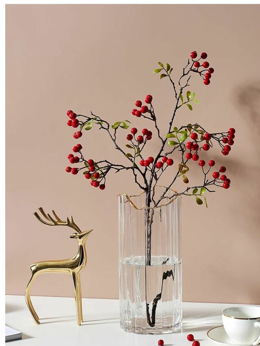 Ваза для цветов и сухоцветов стеклянная цвет прозрачная