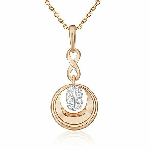 Подвеска, комбинированное золото, 585 проба, родирование, топаз