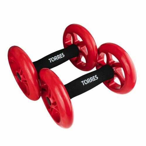 Ролики для пресса Torres PL52215 красно-черный, нагрузка до 110 кг.
