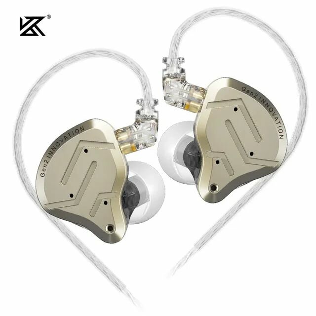 Гибридные наушники KZ ZSN Pro 2 золотистые без микрофона