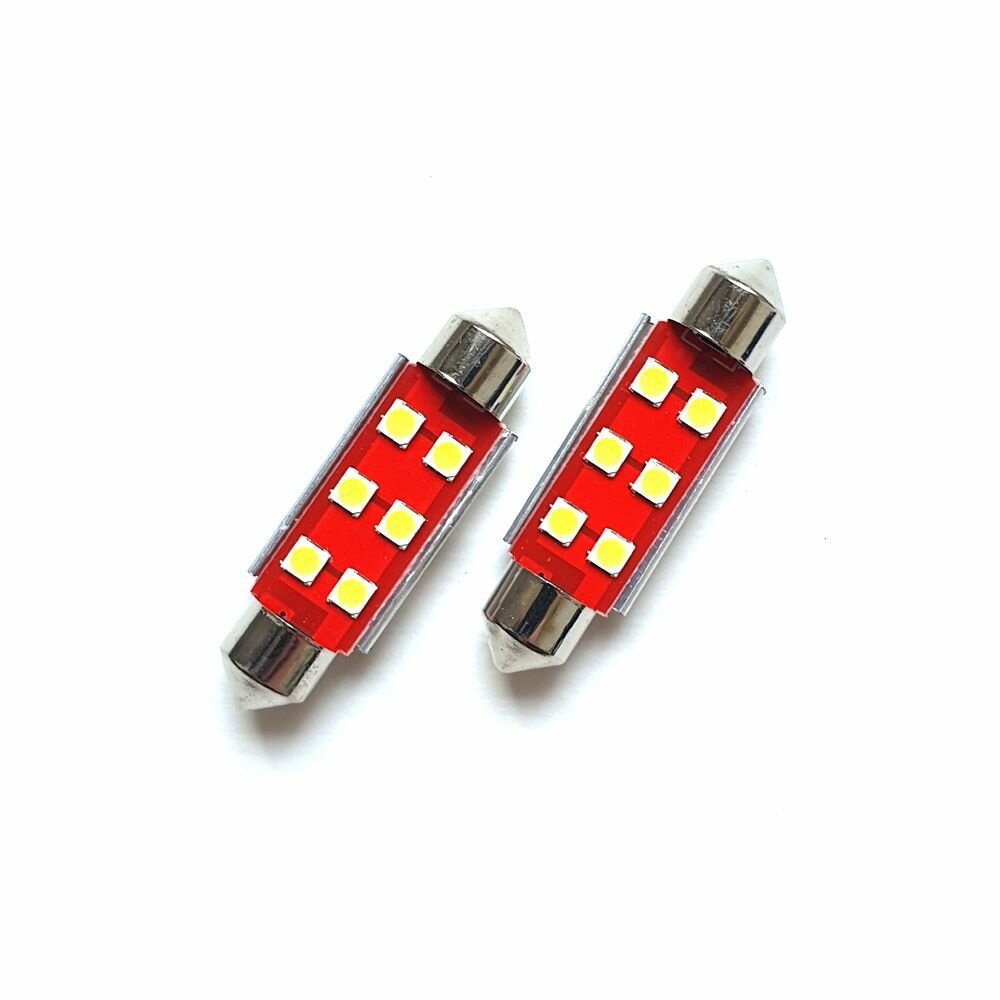Автомобильная светодиодная лампа 2шт Red Line C5W 41mm 5000K белый лампочки 41мм в салон, в бардачок, в подсветку номера