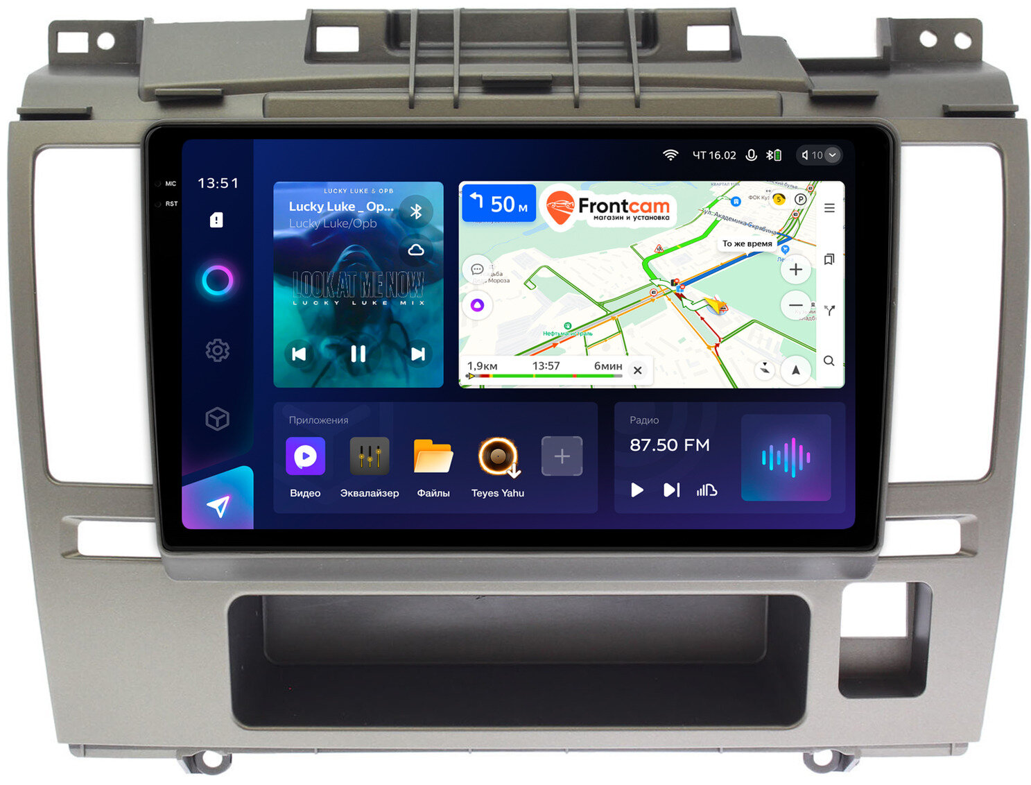 Штатная магнитола Nissan Tiida Latio 2004-2013 (серая, правый руль) Teyes CC3 2K 6/128 9.5" RM-9-209 Android 10 (4G-SIM, DSP, QLed)