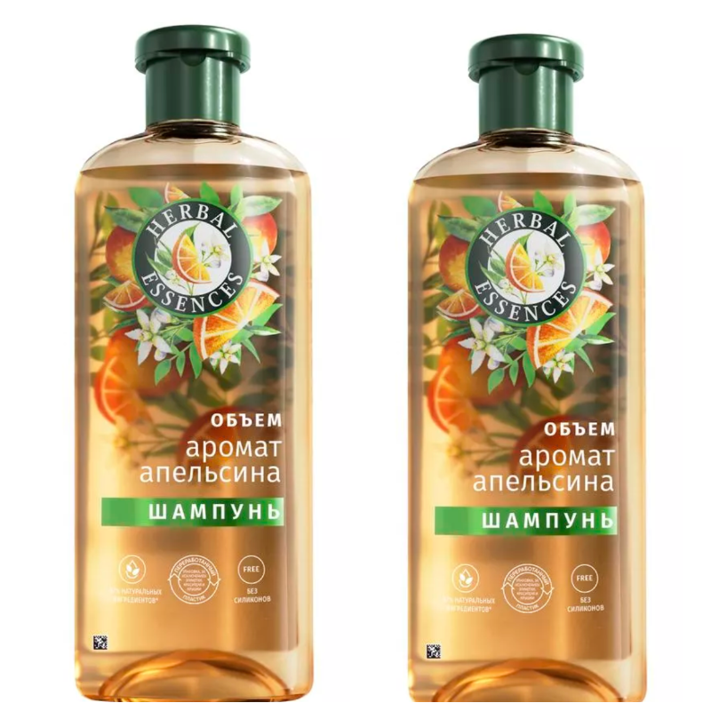 Шампунь для волос Herbal Essences, Аромат апельсина, для лишенных объема волос, 350 мл, 2 шт