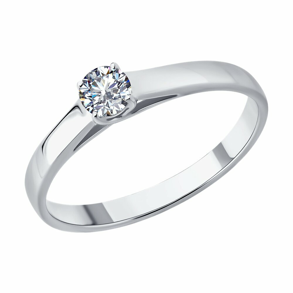 Кольцо помолвочное, белое золото, 585 проба, бриллиант