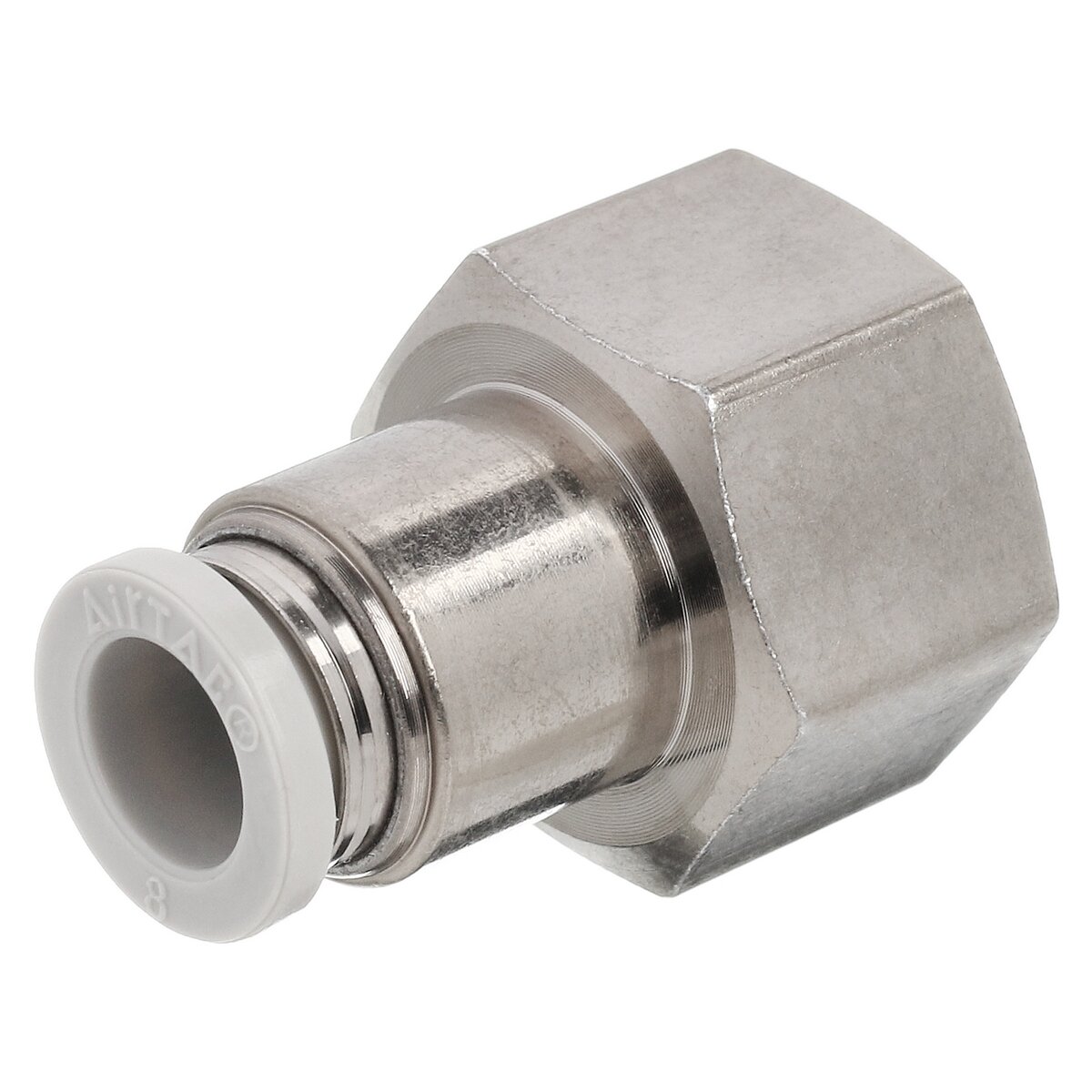 Штуцер цанговый прямой Airtac PCF803, фитинг пневматический с резьбой PT3/8 под трубку с диаметром 8 мм, набор 10 шт