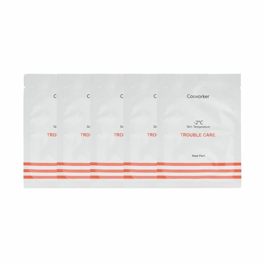 COSWORKER Маска на тканевой основе для проблемной кожи Trouble Care Mask Pack (5 шт)