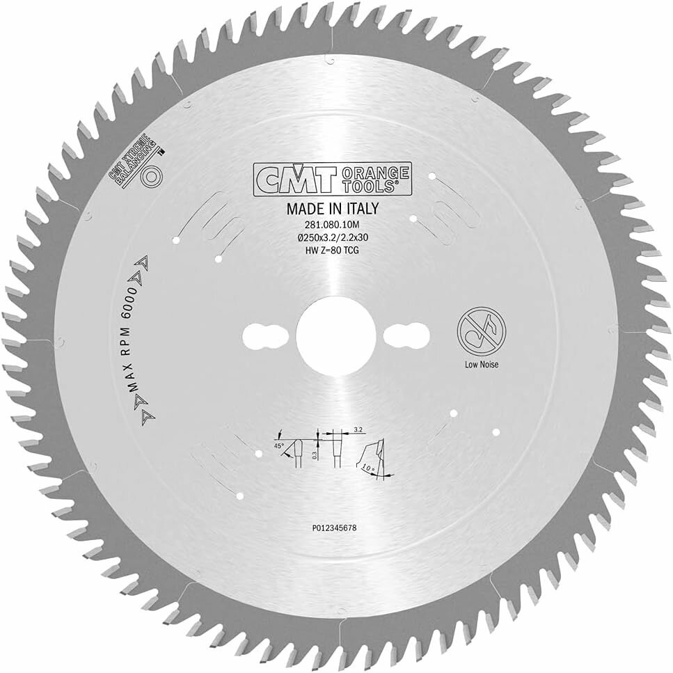 Пильный диск СМТ Италия для МДФ и ЛДСП 250x30x3,2/2,210 TCG Z 80