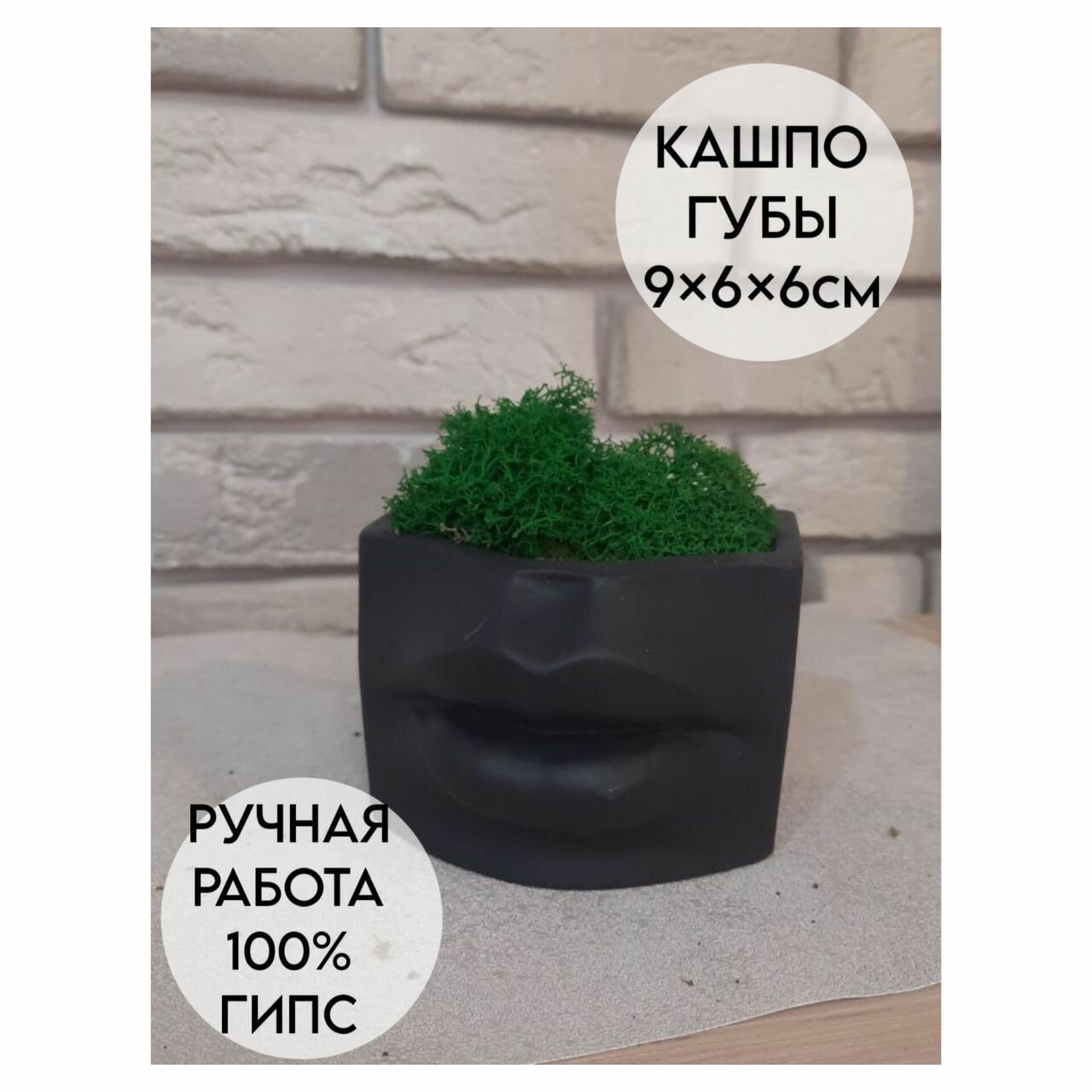 Кашпо Губы Давида / Органайзер Губы (Цвет Черный)