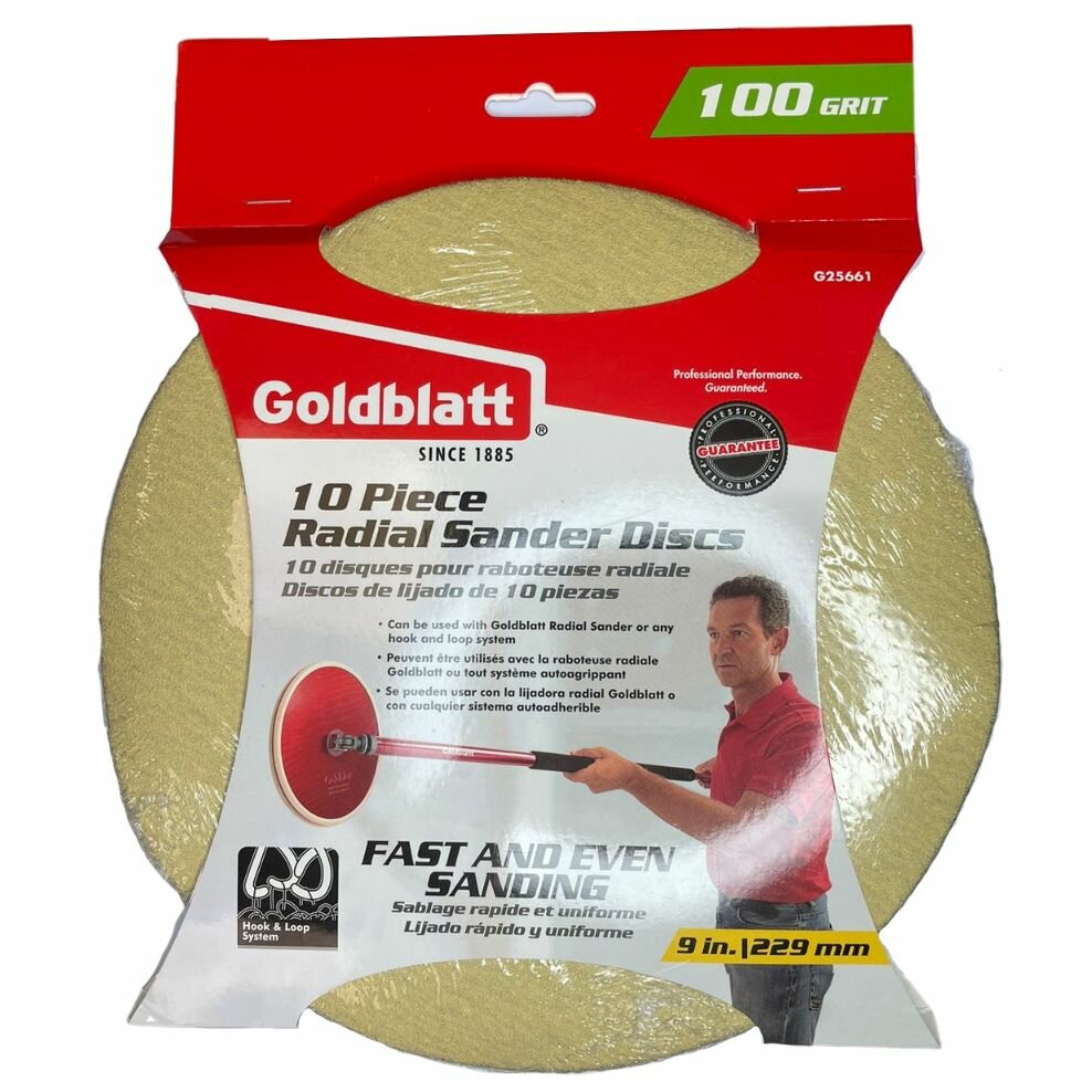 Шлифовальный диск (круг) 225 мм P100 10 шт GOLDBLATT G25661