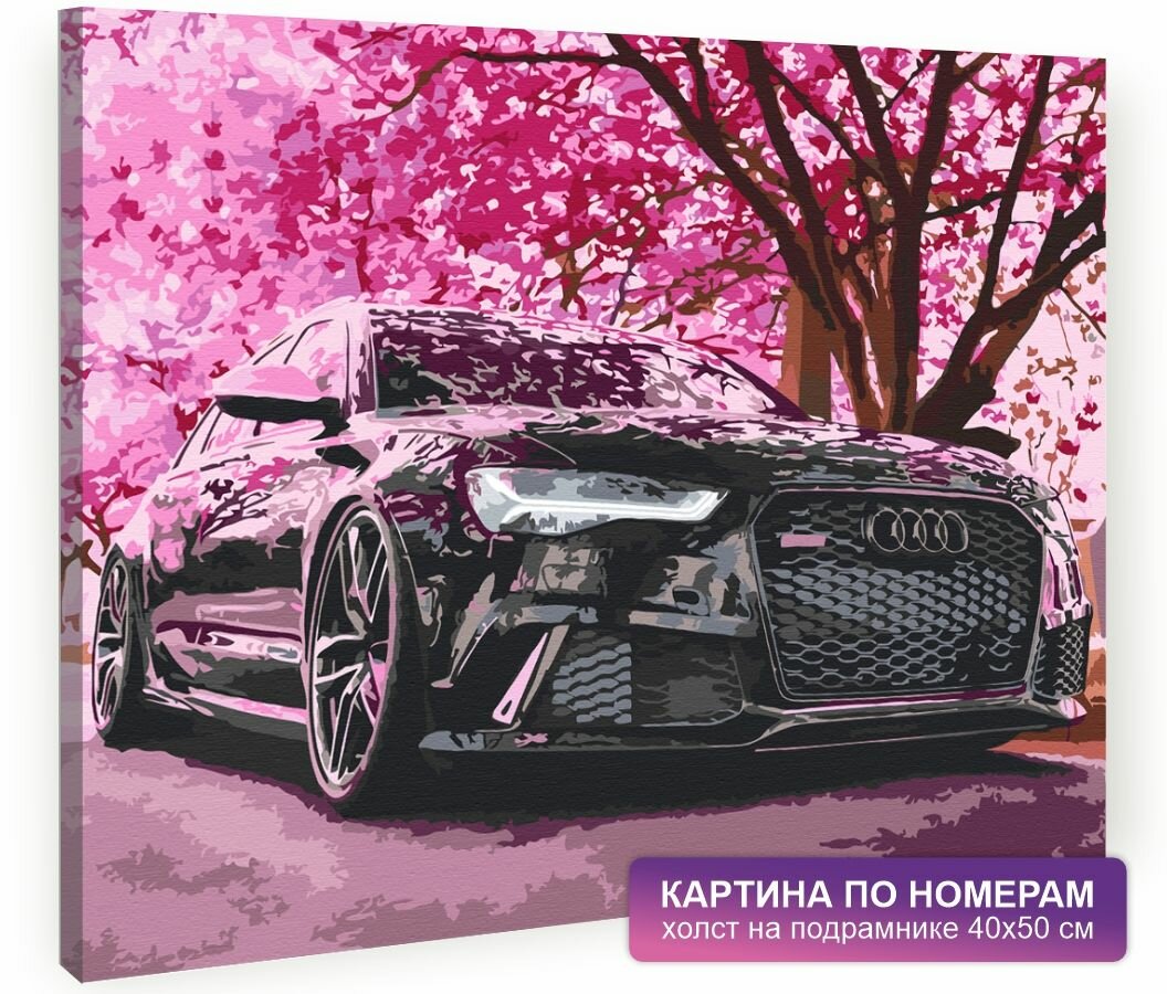 Картина по номерам на холсте с подрамником 40х50 см. Автомобиль, машина. "Audi RS6", арт. 4571/