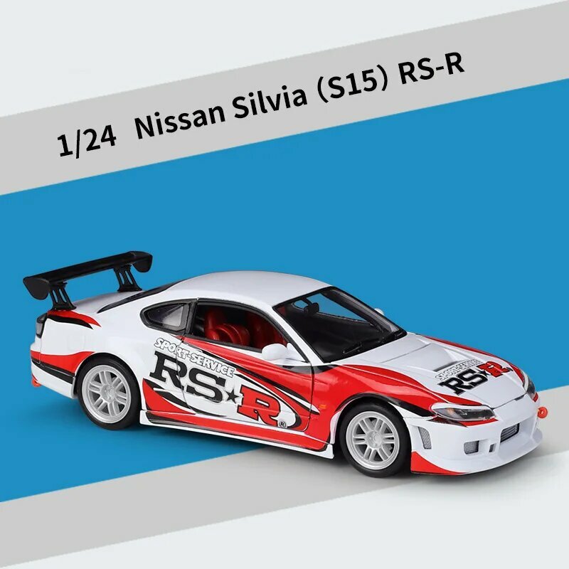 WELLY 1:24 Nissan Silvia S15 металлическая модель автомобиля White Red