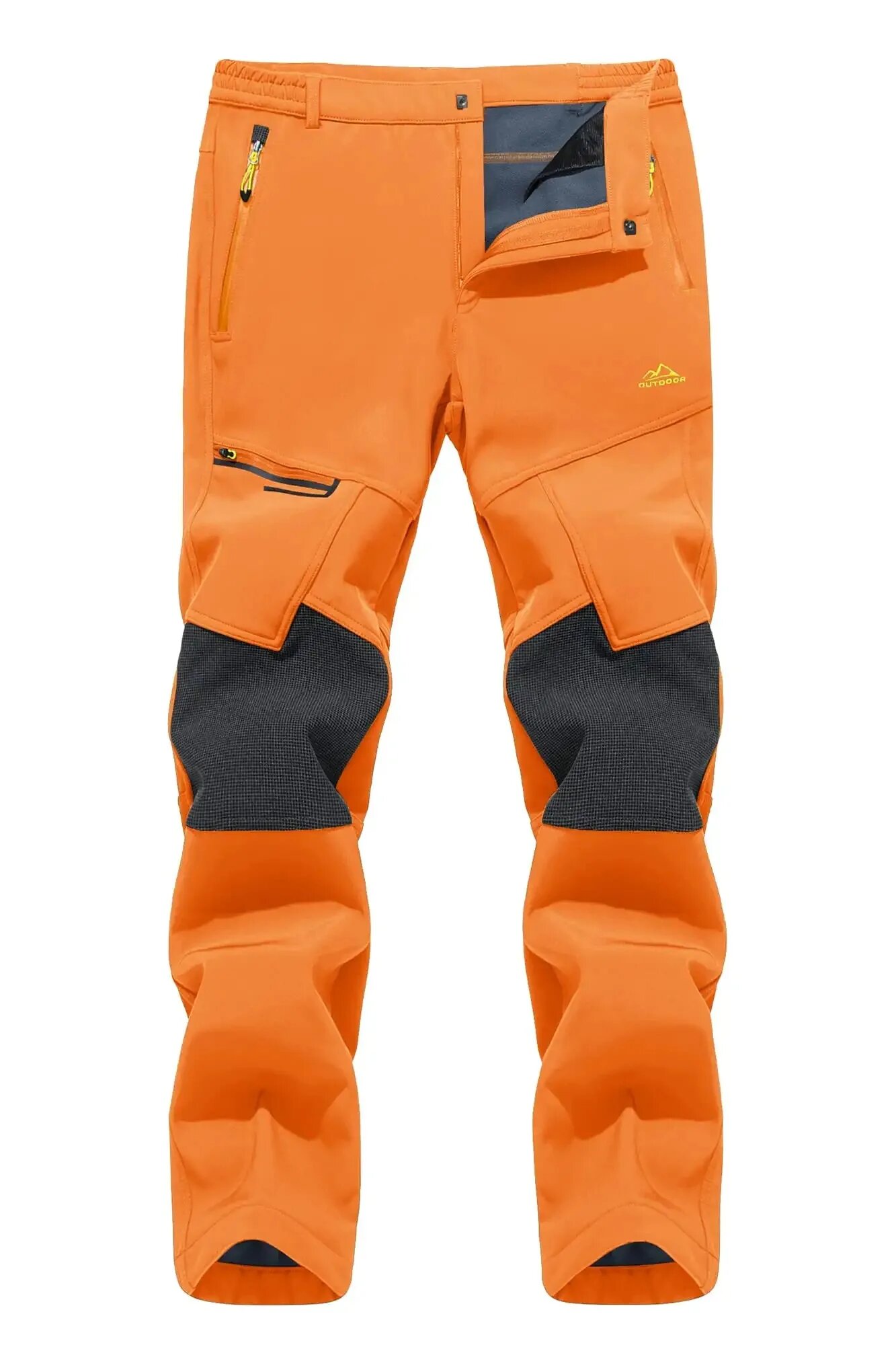 Оранжевые зимние флисовые брюки KEFITEVD, CN XL (US 34)