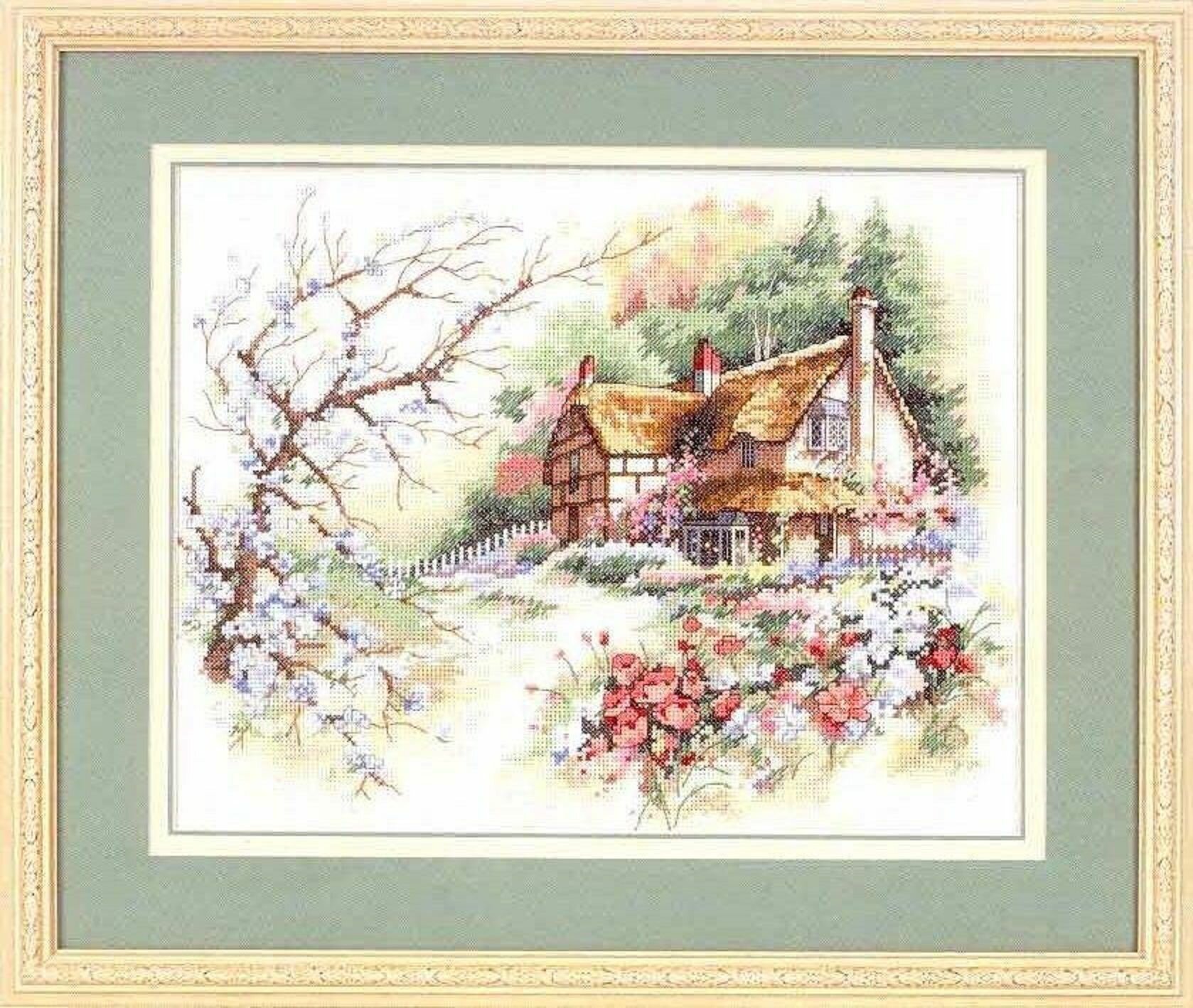 13687 Набор для вышивания крестом "Очаровательный коттедж",36*28см, DIMENSIONS