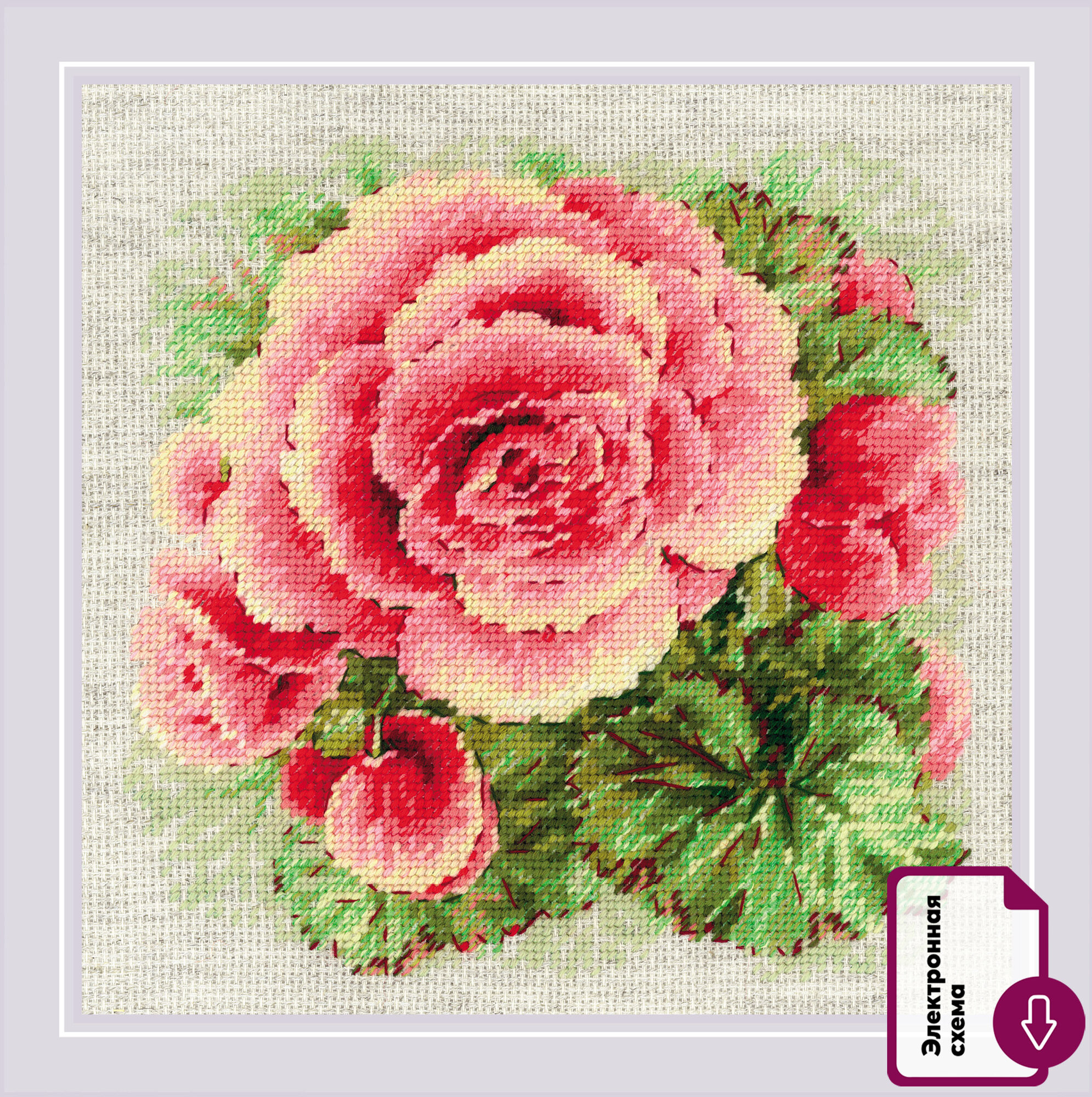 Набор для вышивания крестом Риолис, вышивка крестиком "Бегония", 22*22 см, 2122