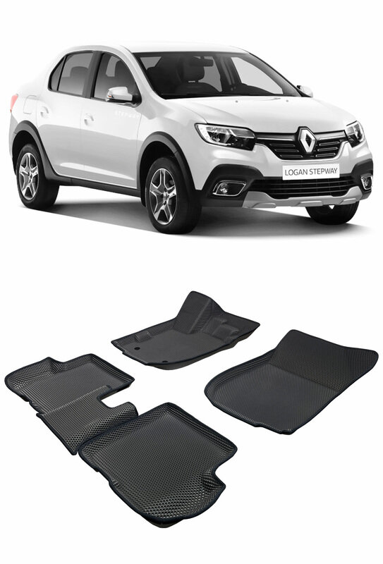 Renault Logan II stepway пресс борта 2012 - н. в. коврики EVA Smart Комплект в салон
