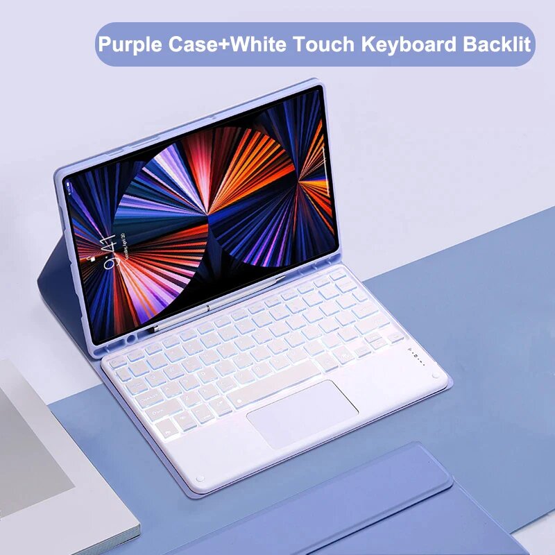 Чехол-клавиатура EWA для iPad, русская раскладка iPad Air 11 (M2-M3), Purple C