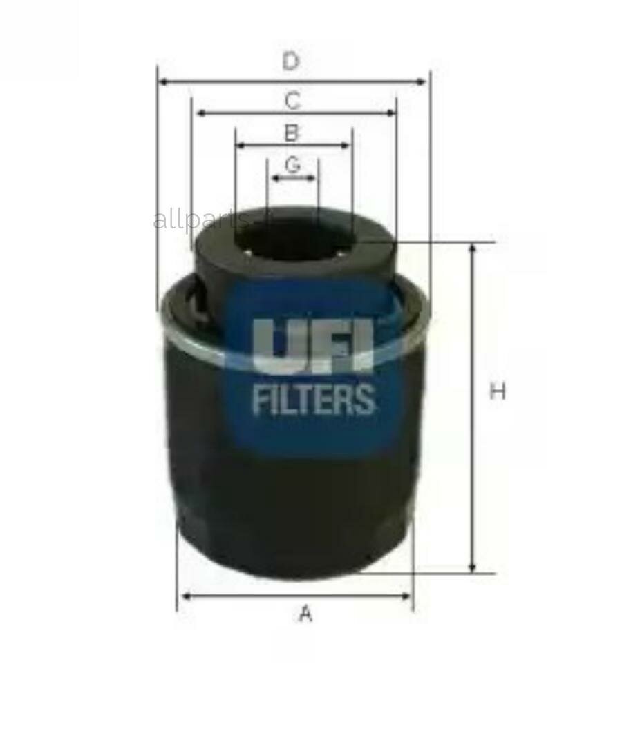 UFI 2349400 Фильтр Масляный spin-on AUDI SEAT SKODA VOLKSWAGEN