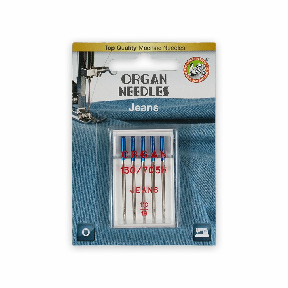 Иглы для швейных машин "ORGAN" для джинсы 5 шт 5524110BL №110