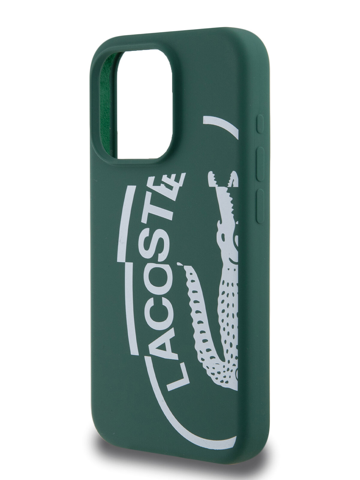 Lacoste для iPhone 15 Pro чехол Liquid silicone Oval logo Hard Green