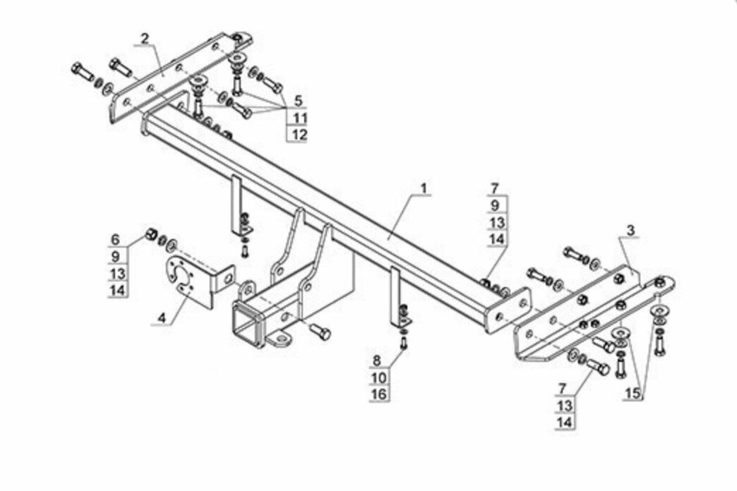 Фаркоп на ГАЗ SIBER (Под квадрат 50х50), (2008-2010) (без электрики, паспорт/сертификат в комплекте) Автос. GAZ-11