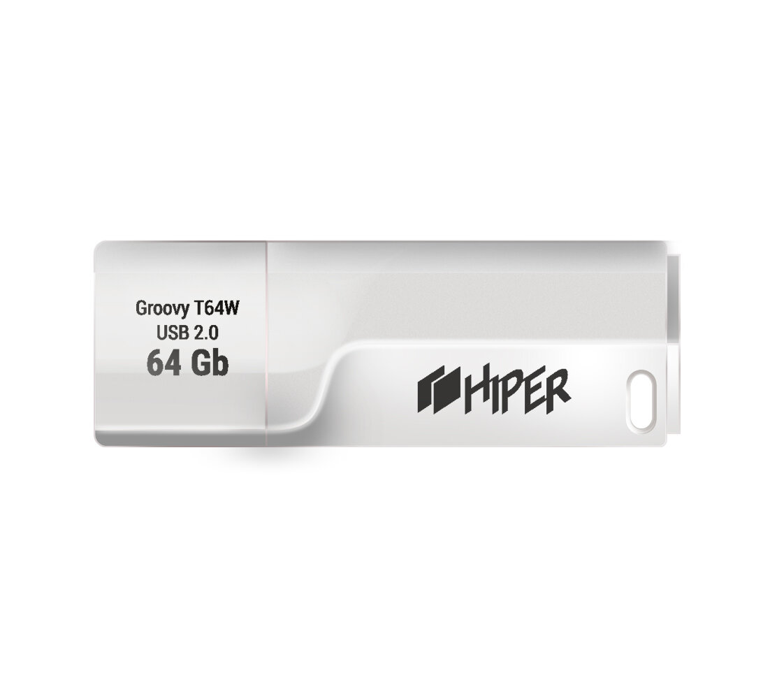 Накопитель HIPER USB2 Flash 64GB Hiper Groovy T, белый