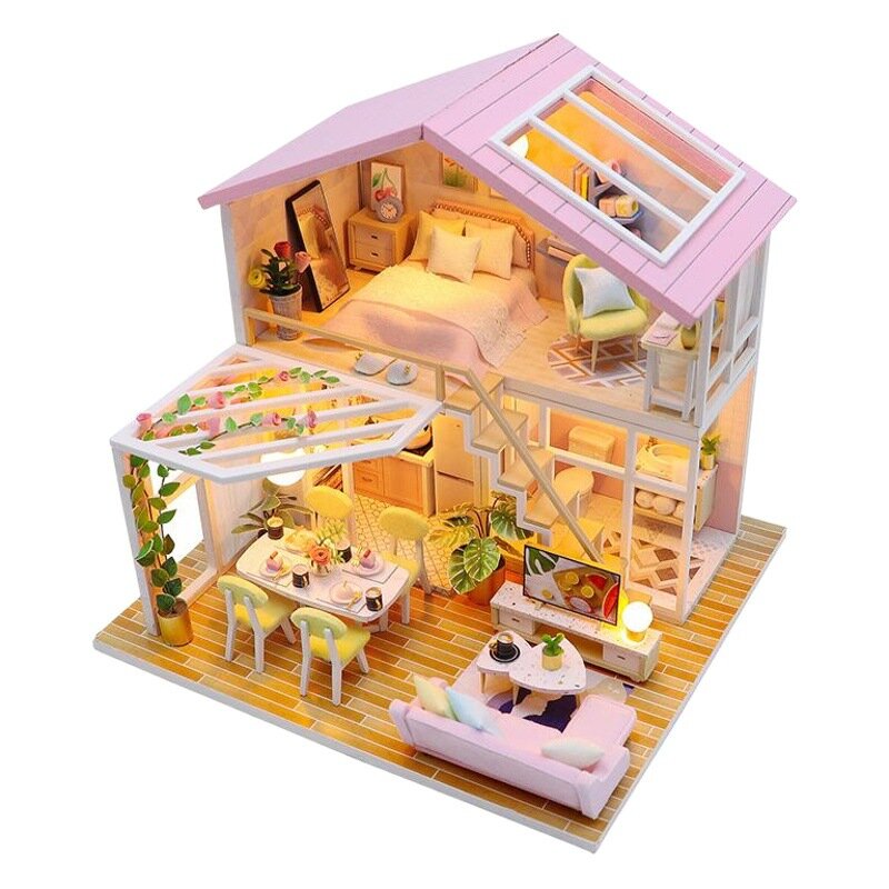 Адвент-календарь Hongda DIY cottage "Honey Language Time", деревянный, двухуровневый, для девочек