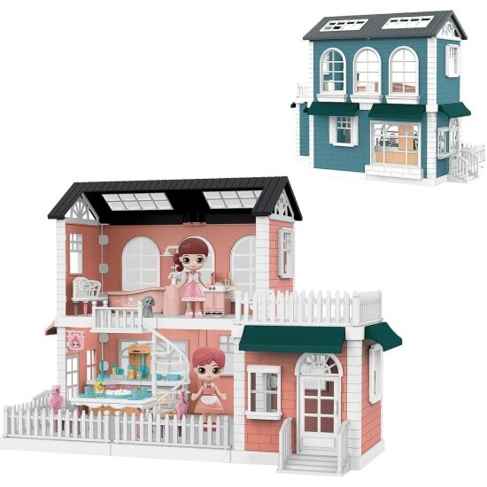 Игровой набор Abtoys WZ-11416 Модульный домик Мини-куколки с питомцами на кухне, в ванной, в столовой