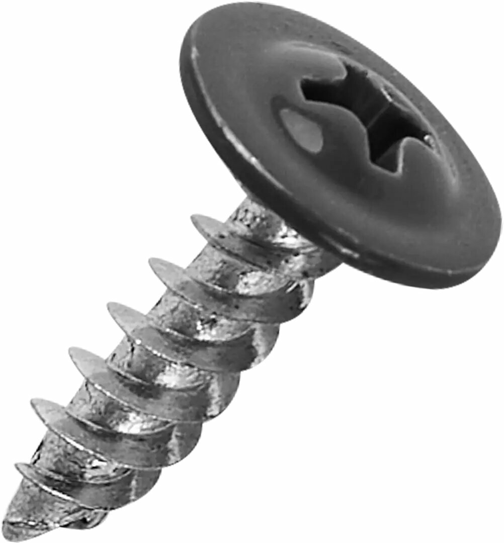 Саморезы по металлу с пресс-шайбой острые оцинкованные RAL 7024 4.2x16 28 шт.