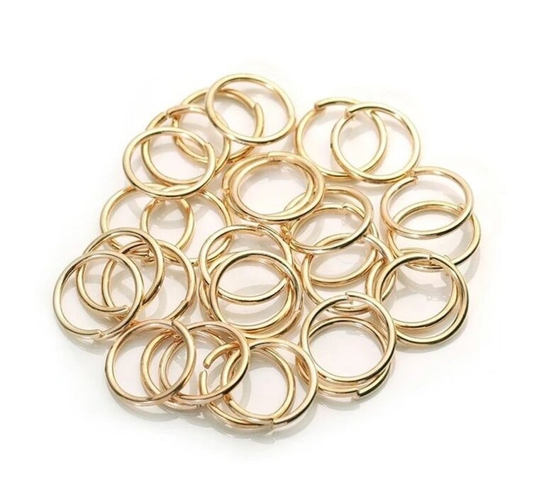 Промзвено золотистые колечки 8 мм. диаметр, кольца медалей, 10 штук сувенирная копия, ордена медали и награды