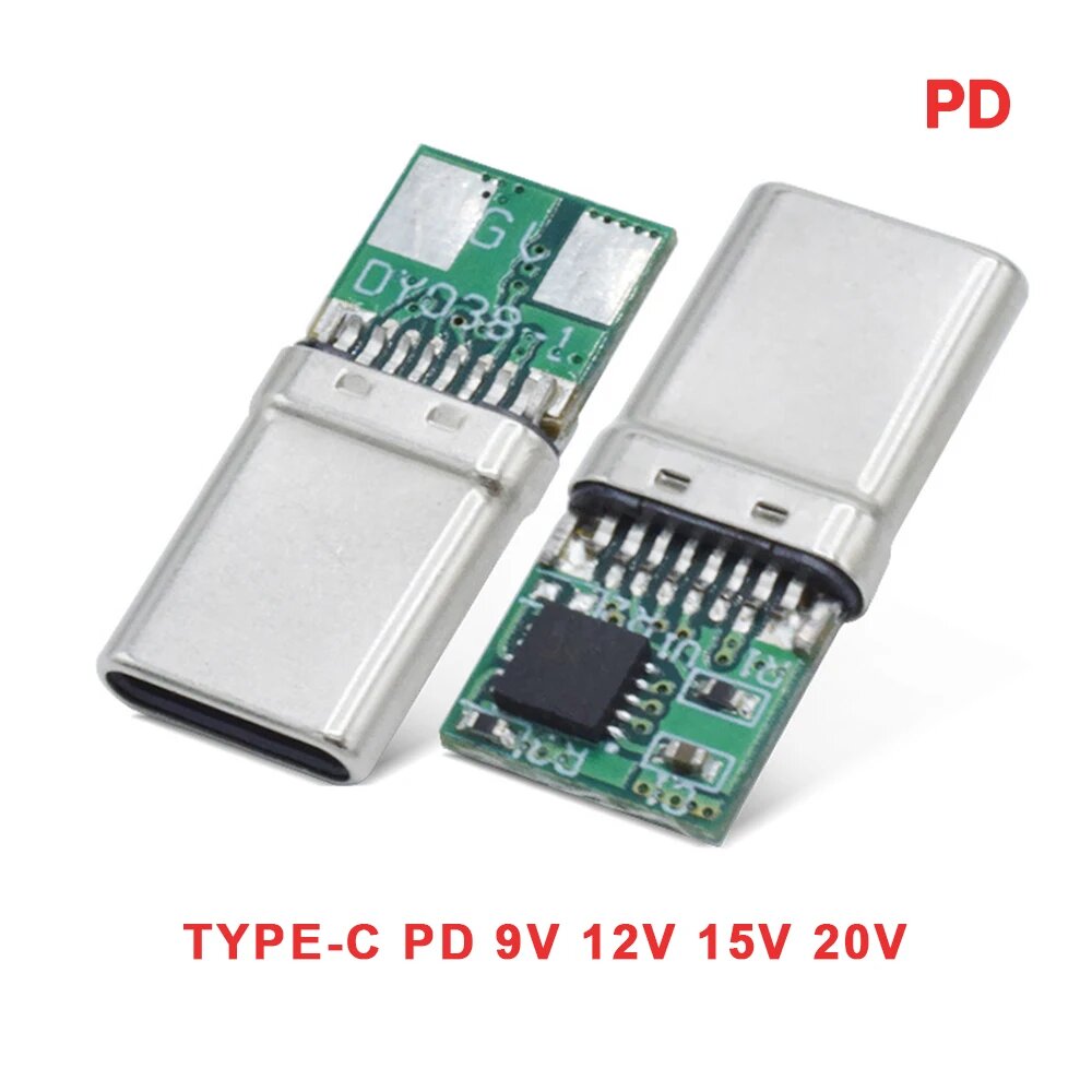 Type-C PD 9V 12V 15V 20V адаптер зарядки 15A
