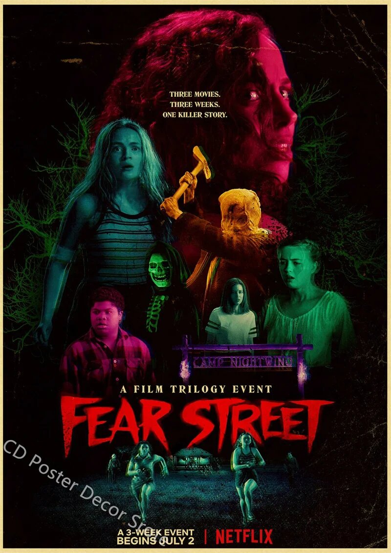 Плакат Horror Movie Fear Street крафт-бумага Красный, 1, A3 16.5x11.8inch