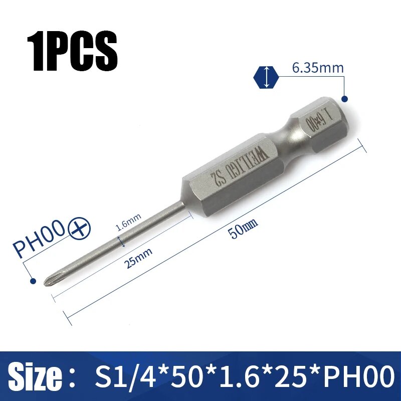 Магнитная бита PH00 50mmx1.6mm 1PCS