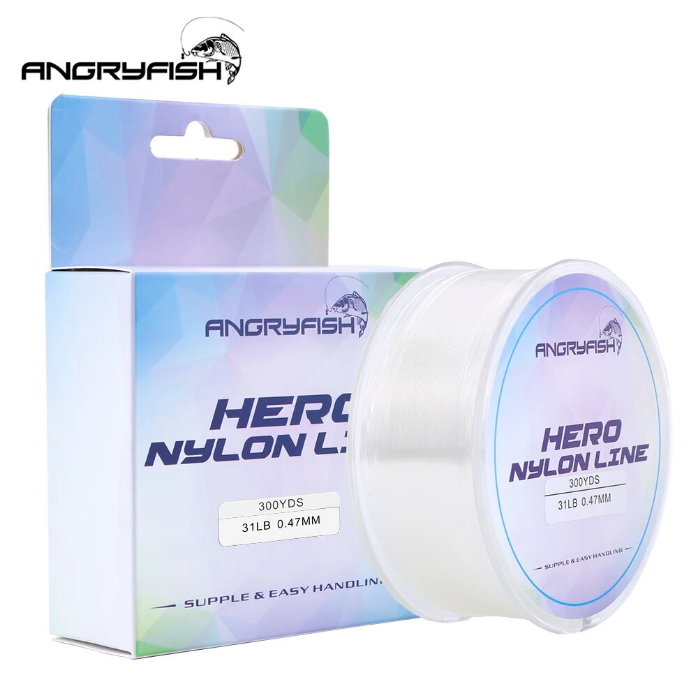 Angryfish нейлоновая леска 300YD 0,12-0,47 мм Белый, 0.16mm-4LB, Clear