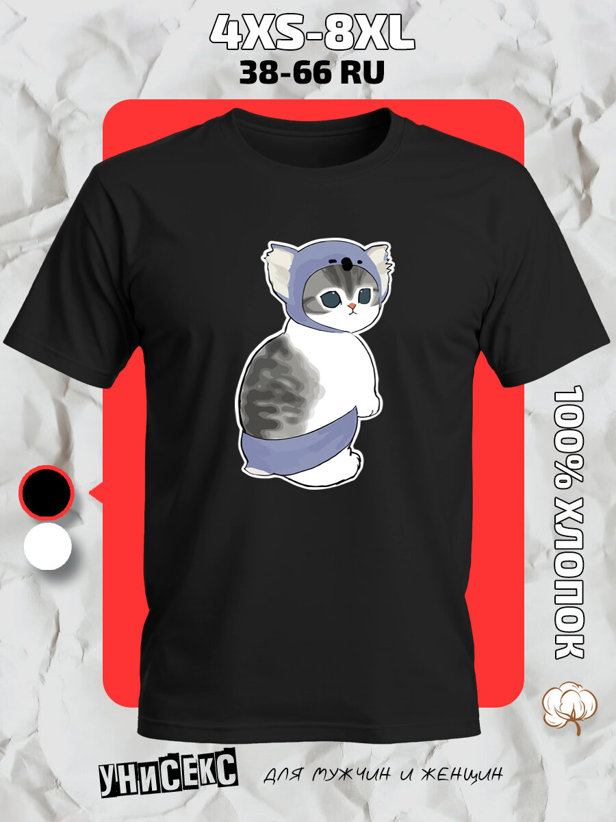 Футболка с принтом котенком