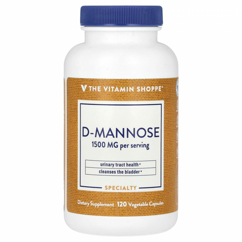 The Vitamin Shoppe, D-манноза, 120 растительных капсул (500 мг в 1 капсуле)