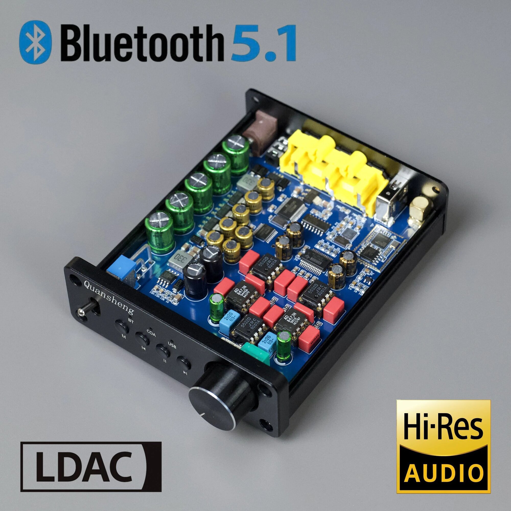 CHUANGYUNXINGYUAN Bluetooth 5.1 Hi-Res Audio, Черный