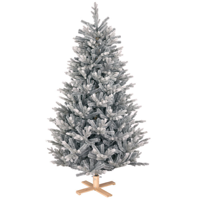 Искусственная елка Балтика Сильвер 183 см, литая + ПВХ, с деревянной подставкой, Nordic Collection, 31HBALS183