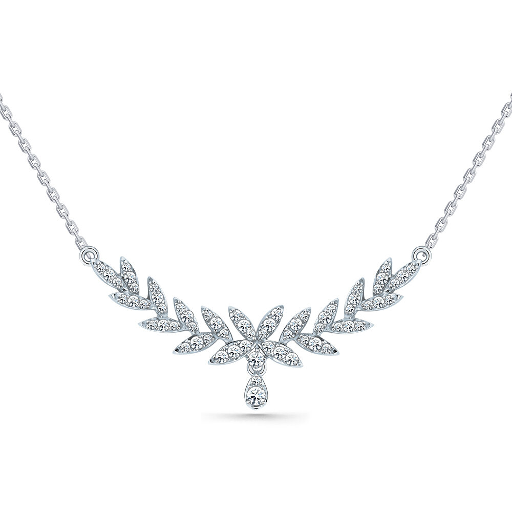 Колье, белое золото, 585 проба, бриллиант