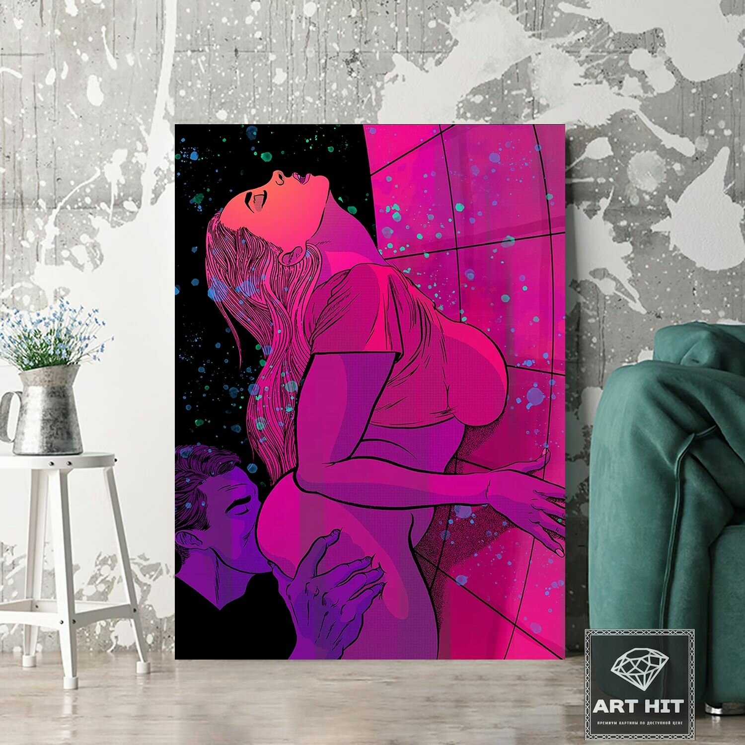 Эротика и секс, картина 18 +, из коллекции "Плакат голая девушка", 40х60 см.