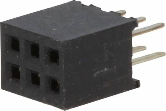 Гнездо CONNFLY DS1065-03-2*3S8BV Гнездо IDC "мама" PIN 6 прямой 1,27мм THT 2x3 gold flash 1А 1шт