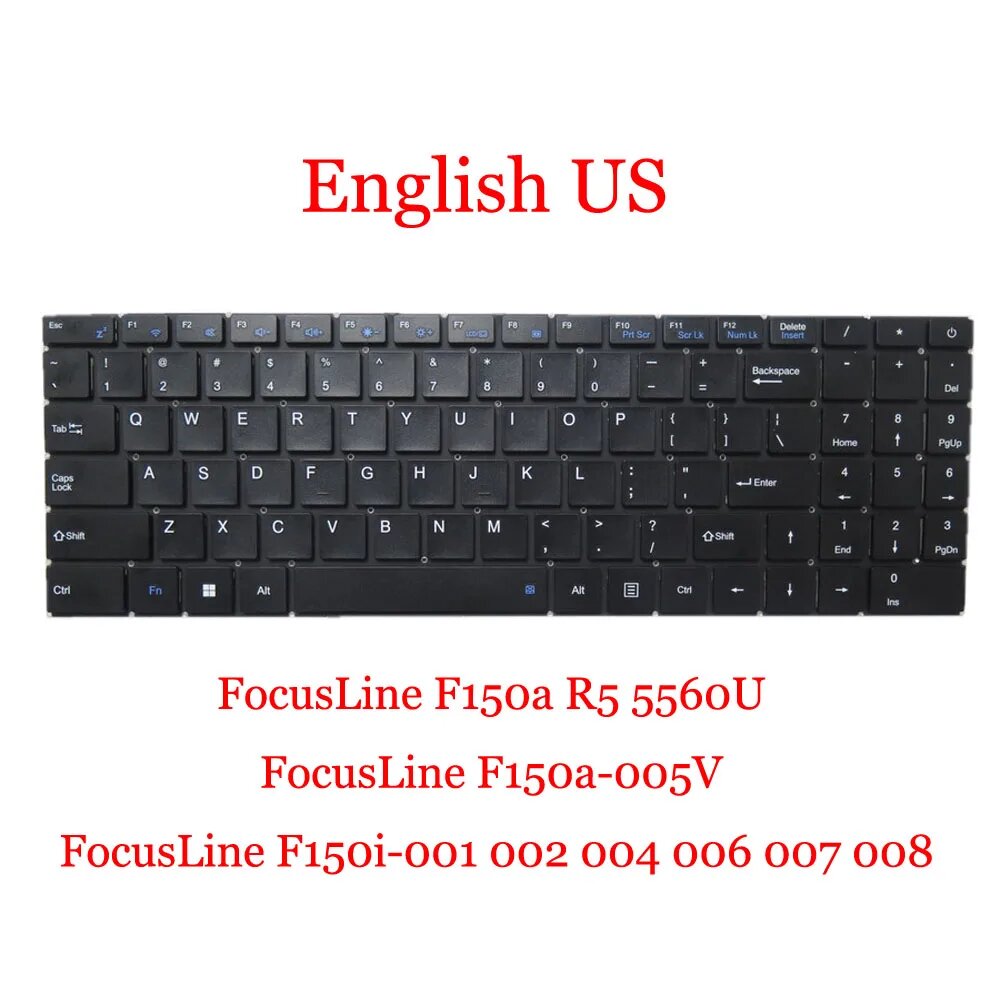 Клавиатура для OSIO FocusLine F150a R5 5560U F150a-001V 005V FocusLine F150i-001 002 004 006 007 008 Английский США Черный Без рамки